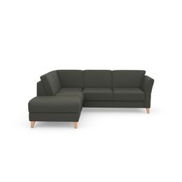 Sit & More Ecksofa SIT & MORE "Visby L-Form", grau (anthrazit), B:248cm H:87cm T:213cm, Sofas, Ecksofa, Wahlweise mit Bettfunktion und Stauraum, frei im Raum stellbar