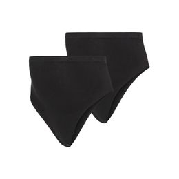 Umstandsslip MAMALICIOUS "MLHEAL COTTON G-STRING 2-P A. NOOS", Damen, Gr. L (XL), 2 Stk., schwarz (schwarz pack:schwarz), Jersey, Obermaterial: 79% Baumwolle, 15% Polyamid, 6% Elasthan, unifarben, Unterhosen Umstandsslip