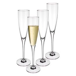 Villeroy & Boch Champagnerglas VILLEROY & BOCH "Champagnergl&auml;ser Maxima 120 ml 4er Set transparent", bunt (transparent), Glas, Trinkgef&auml;&szlig;e, Champagnerglas