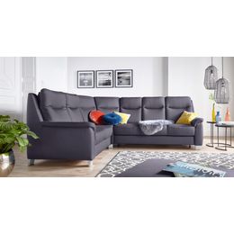 Sit & More Ecksofa SIT & MORE "Boccaccio L-Form", grau (anthrazit), B:265cm H:104cm T:215cm, Kunstleder SOFTLUX;Luxus-Microfaser (90% Polyester, 10% Polyamid);Flachgewebe (100% Polyester), Sofas, Ecksofa, mit Federkern und Kopfteilverstellung, wahlweise mit Bettfunktion