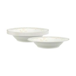 Villeroy & Boch Schale VILLEROY & BOCH "Salatschalen Ivoire &oslash; 20,5 cm 6er Set wei&szlig;-gold", bunt (wei&szlig;, gold), L:20,5cm, Sch&uuml;sseln, Schale