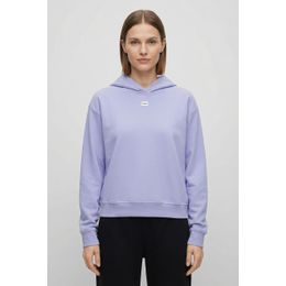 Hoodie HUGO UNDERWEAR "Signature", Damen, Gr. XS, bright lila 520, Sweatware, Obermaterial: 48% Baumwolle, 48% Modal, 4% Elasthan, normal normal, B&uuml;ndchen, Sweatshirts Hoodie, basic, normale Passform
