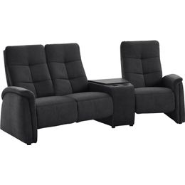3-Sitzer exxpo - SOFA FASHION "Tivoli, Kinosofa mit Relaxfunktion, mit Ablagetisch und Stauraum", grau (graphit), B:258cm H:109cm T:152cm, Sofas, 3-Sitzer, bequem und komfortabel, hohe R&uuml;ckenlehne