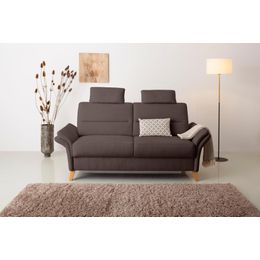 3-Sitzer Home Affaire "Westerland", braun (dunkelbraun), B:186cm H:90cm T:89cm, 100% Polyester, Sofas, 3-Sitzer, Federkern-Polsterung. wahlweise mit Armlehnfunktion