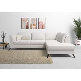 Sit & More Ecksofa SIT & MORE "Olsen L-Form", silber, B:248cm H:88cm T:201cm, 98% Polyester 2%Polyamid, Sofas, Ecksofa, inklusive Sitztiefenverstellung, wahlweise mit Bettfunktion, 15cm hoch