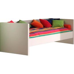 Einzelbett Vipack, wei&szlig;, B:96cm H:77cm L:210cm, Betten, Einzelbett, mit gradliniger Optik und Liegefl&auml;che 90x200 cm, Wei&szlig; lackiert