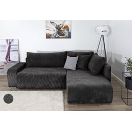Ecksofa Collection AB "Poppy, L-Form, Breite 227 cm mit Schlaffunktion", anthrazit, B:227cm H:41cm T:169cm, 100%Polyester, Sofas, Ecksofa, inkl. Schlaffunktion und Bettkasten
