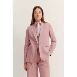 Kurzblazer Bugatti, Damen, Gr. 36, rosa (720, rose), 80% Baumwolle, 20% Leinen, unifarben, normal, gerader Abschluss, Blazer Kurzblazer, mit Reverskragen