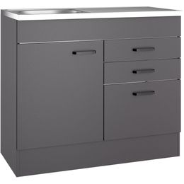 Sp&uuml;lenschrank Optifit "OPTImulti", anthrazit matt, anthrazit matt, B:100cm H:88,2cm T:50cm, Holzwerkstoff, Schr&auml;nke, Sp&uuml;lenschrank, Breite 100 cm, Tiefe 50 cm, mit Sp&uuml;lenauflage