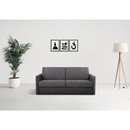 Schlafsofa Home Affaire "GOLDPOINT 182cm, Dauerschl&auml;fer, Liegefl&auml;che 140/200 cm", grau (anthrazit), B:182cm H:85cm T:100cm, 85% PES. 15% Polypropylene, Sofas, Schlafsofa, 3-Sitzer mit Dauerschl&auml;fer-Funktion, Bonell-Federkernmatratze