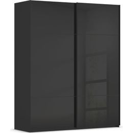 Schwebet&uuml;renschrank Rauch "Kleiderschrank Schrank Garderobe Schlafzimmerschrank SCALE-TRIO", schwarz (schwarz, glas schwarz, griffleisten schwarz), B:181cm H:223cm T:67cm, Holzwerkstoff, Schr&auml;nke, Schwebet&uuml;renschrank, edle dreigeteilte Front mit 2 Zierleisten Glasfront MADE IN GERMANY
