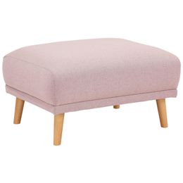 Polsterhocker Home Affaire "Lasse", rosa (ros&eacute;), B:84cm H:46cm T:66cm, Struktur fein( 100% Polyester);Filzoptik (100% Polyester);Luxus-Microfaser (100% Polyester), Hocker, Polsterhocker, mit Holzf&uuml;&szlig;en