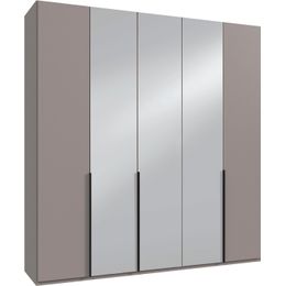 Kleiderschrank wimex "Mugano,in 5 Breiten,2 H&ouml;hen,2 Tiefen, viele Farben, Made in Germany", saharagrau, griffe schwarz, B:225cm H:236cm T:58cm, Holzwerkstoff, Schr&auml;nke, Kleiderschrank, mit langen Griffen aus Metall, mit oder ohne Spiegel