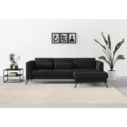 Sit & More Ecksofa SIT & MORE "Lindholm L-Form", schwarz, B:262cm H:88cm T:171cm, Sofas, Ecksofa, mit Sitztiefenverstellung und Federkern