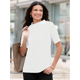 Kurzarmshirt Classic Basics "Kurzarm-Shirt", Damen, Gr. 42, beige (ecru), 100% Baumwolle, unifarben, Shirts Kurzarmshirt
