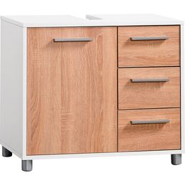 Waschbeckenunterschrank Procontour "Betty", wei&szlig; (wei&szlig;, sonoma eiche), B:64cm H:56cm T:34cm, Holzwerkstoff, Schr&auml;nke, Waschbeckenunterschrank, Breite 64 cm, mit Einlegeboden