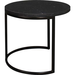 M&auml;usbacher Couchtisch M&Auml;USBACHER "Couchtisch rund", schwarz (schwarz, keramik optik schwarz), H:50,5cm, Tische, Couchtisch, Couchtisch rund Durchmesser 60cm, Metallgestell