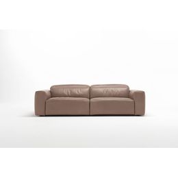 2,5-Sitzer Egoitaliano "Beverly, Designsofa mit erstklassigem Sitzkomfort und tollen Details", beige (safari), B:242cm H:95cm T:109cm, Leder NUVOLE (Echtes Rindsleder). Halbnat&uuml;rliches, halbnarbiges Rindsleder mit einer nat&uuml;rlichen K&ouml;rnung von 1, 2 bis 1, 4 mm. Dieses Leder hat eine weiche, wachsartige Haptik mit mattem Aussehen und einem Wolkeneffekt. Es handelt sich um ein Naturleder, das die ur