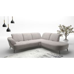 Sit & More Ecksofa SIT & MORE "Dance, L-Form, inkl. Sitztiefenverstellung", silber, B:302cm H:91cm T:270cm, 100% Polyester, Sofas, Ecksofa, inkl. Click&Seat, optional mit Kopfteilverstellung