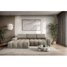 Ecksofa OTTO HOME "AZITA L-Form, 270 cm - OTTO. Verl&auml;ssliche Qualit&auml;t.", beige (taupe), B:270cm H:84cm T:166,5cm, 100% Polyester, Sofas, Ecksofa, wahlweise als Schlafsofa m. Bettkasten, Bubble-Optik