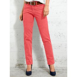 5-Pocket-Jeans Inspirationen, Damen, Gr. 25, Kurzgr&ouml;&szlig;en, rot (korallenrot), 98% Baumwolle, 2% Elasthan, unifarben, lang, Jeans 5-Pocket-Jeans