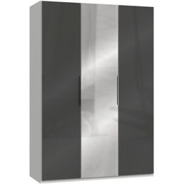 Kleiderschrank wimex "Level by fresh to go", wei&szlig; (wei&szlig;, grauglas), B:150cm H:216cm T:58cm, Schr&auml;nke, Kleiderschrank, mit Glas- und Spiegelt&uuml;ren