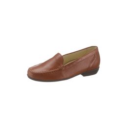 Waldl&auml;ufer Slipper WALDL&Auml;UFER, Damen, Gr. 7, braun (cognac), Glattleder, Basic, Schuhe Slipper