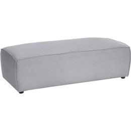 Hocker Home Affaire "NEU: SHERWOOD XXL, Polsterhocker, Cord, Webstoff", grau (hellgrau), B:130cm H:44cm T:60cm, 100% Polyester, Hocker, Hocker, rechteckig, bequemer Sitzkomfort, 130/60/44 cm, Krokodilverbinder