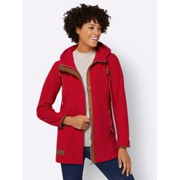 Fleecejacke Casual Looks, Damen, Gr. 50, rot, 100% Polyester, meliert, unifarben, Jacken Fleecejacke