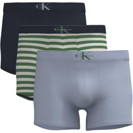 Trunk "Trunk 3PK", Damen, Gr. XXL (56), shoreline, mardi gras gr&uuml;n, cent s, Jersey, Obermaterial: 95% Baumwolle, 5% Elasthan, Calvin Klein Underwear, unifarben, k&ouml;rpernah, Unterhosen Trunk, K&ouml;rpernahe Passform mit elastischem Bund