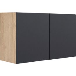 H&auml;ngeschrank Optifit "Roth", schwarz (anthrazit, wildeichefarben), B:100cm H:57,6cm T:34,6cm, Schr&auml;nke, H&auml;ngeschrank, Breite 100 cm