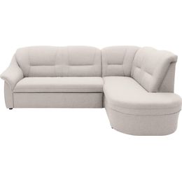Ecksofa DOMO collection "Faenza f&uuml;r kleine R&auml;ume, Stellma&szlig;e 232x176cm, komfortabel, L-Form", beige, B:232cm H:88cm T:176cm, 92% Polyester, 8% Nylon, Sofas, Ecksofa, mit Ottomane, zeitlos, elegante Armlehnen, wahlweise mit Bettfunktion