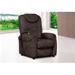 Sit & More TV-Sessel SIT & MORE "Bastian", braun (dunkelbraun), B:75cm H:110cm T:92cm, Kunstleder SOFTLUX;Luxus-Microfaser ALTARA NUBUCK (100% Polyester);Luxus-Microfaser ALTARA NUBUCK (95% Polyester / 5% Baumwolle), Sessel, TV-Sessel, wahlweise manuell verstellbar oder mit Motor und Aufstehhilfe