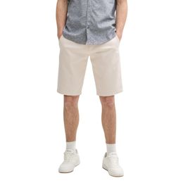 Chinoshorts Tom Tailor, Herren, Gr. 38, N-Gr, wei&szlig; grau zigzag dobby, Obermaterial: 97% Baumwolle, 3% Elasthan, unifarben, slim fit kniefrei, Hosen Chinoshorts, Sommerhose mit G&uuml;rtel