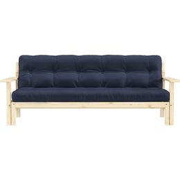 Schlafsofa Karup Design "Unwind", blau (navy), B:190cm H:14cm T:92cm, Sofas, Schlafsofa, Mit Holzstruktur, inkl. Futonmatratze, Liegefl&auml;che 130x190 cm