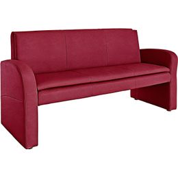 Hockerbank exxpo - SOFA FASHION "Cortado, 3-Sitzer K&uuml;chensofa mit hohem Sitzkomfort", rot (rot 5000), B:182cm H:89cm T:67cm, Strukturstoff (88%Polyester, 12% Nylon) mit Absatz Luxuskunstleder;Luxus-Microfaser (Zusammensetzung: 10% Baumwolle, 90% Polyester), Hocker, Hockerbank, hohe Bodenfreiheit, sch&ouml;ne Detailverarbeitung