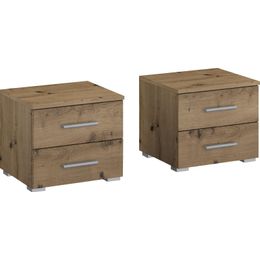 Nachtkommode Rauch "Base", braun (eiche artisan), B:40cm H:36cm T:40cm, Holzwerkstoff, Sideboards, Nachtkommode, 2er-Set, optional in moderner Hochglanz-Front