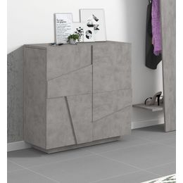 Schuhkommode Home Affaire "Ping", grau (beton), B:81cm H:86cm T:38cm, Holzwerkstoff, Sideboards, Schuhkommode