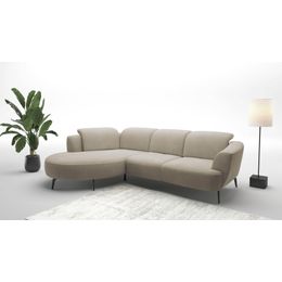 Sit & More Ecksofa SIT & MORE "Zoe", beige (nature), B:309cm H:87cm T:199cm, 95% Polyester, 5% Polyamid, Sofas, Ecksofa, ink.Sitztiefenverstellung, wahlweise mit Kopfteilverstellung