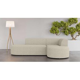 Ecksofa OTTO HOME "Ecksofa Tvinne mit Ottomane links oder rechts bestellbar", beige, B:260cm H:73cm T:170cm, 100% Polyester, Sofas, Ecksofa, L-Form, mit Wellenunterfederung, BxTxH 260x170x73 cm