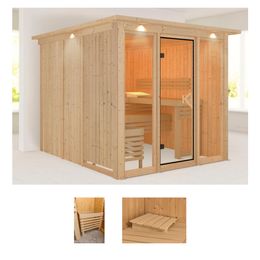 Sauna Welltime "Artja", beige (natur), ohne Ofen, (ohne Ofen), Saunen, Sauna, naturbelassen, ohne Ofen