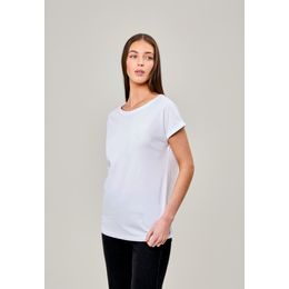 Rundhalsshirt Bench. "LYRAE", Damen, Gr. 38, wei&szlig;, Jersey, Obermaterial: 100% Baumwolle, unifarben, Rundhals, Shirts Rundhalsshirt