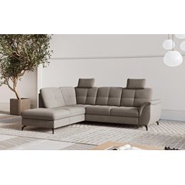 Sit & More Ecksofa SIT & MORE "Zora", braun (schlamm), B:244cm H:92cm T:212cm, 100% Polyester, Sofas, Ecksofa, wahlweise mit Bettfunktion und Bettkasten