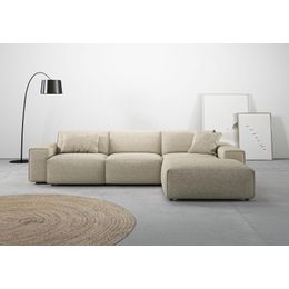 Ecksofa Home Affaire "Glimminge auch in Breitcord, Feincord, Boucl&eacute; + Easy care-Bezug", beige (sand), B:294cm H:71cm T:191cm, 96% Polyester, 4% Polyacryl, Sofas, Ecksofa, L-Form, Breite 294, Zierkissen