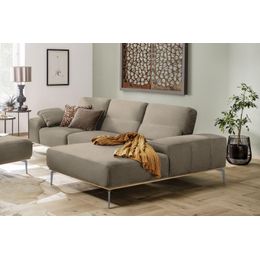 Ecksofa W.Schillig "run, Designsofa mit tollem Sitzkomfort, bequem, L-Form", beige (ecru w82), B:299cm H:88cm T:178cm, Longlife Xtra-Leder Z73: Naturwalkleder der Luxusklasse aus den erlesensten Rohh&auml;uten. Hautst&auml;rke 1, 1 &ndash; 1, 3 mm;ROHLEDER Jacquard-Flachgewebe Q2 W60 (63% Polyester, 37% Polyacryl);ROHLEDER Chenille-Flachgewebe Q2 W77 (68% Polyacryl, 32% Polyester);Stoff S37 (100% Polyester), Sofa