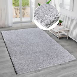 Hochflor-Teppich Bruno Banani "Shaggy Soft" Gr. 4, grau (hellgrau), B:160cm H:30mm L:230cm, Kunstfaser, Teppiche, Hochflor-Teppich, gewebt, Uni Farben, besonders weich und kuschelig, Kundenliebling