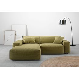Ecksofa Home Affaire "Glimminge L-Form auch in Breitcord, Feincord + Easy care-Bezug", gr&uuml;n (pistazie), B:234cm H:71cm T:191cm, 100% Polyester, Sofas, Ecksofa, Breite 234, Zierkissen