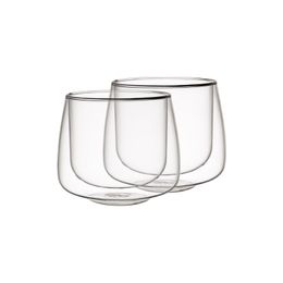Villeroy & Boch Thermoglas VILLEROY & BOCH "Cappuccino-Becher Artesano Hot & Cold 250 ml 2er Set transparent", bunt (transparent), 2 tlg., Glas, Trinkgef&auml;&szlig;e, Thermoglas
