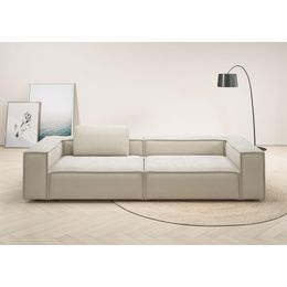 3-Sitzer Home Affaire "Watertown moderner 3-Sitzer", beige (sand), B:306cm H:68cm T:118cm, 94% Polyester, 6% Nylon, Sofas, 3-Sitzer, extra breites Sofa mit in eleganten Bez&uuml;gen & gro&szlig;z&uuml;giger Sitzfl&auml;che