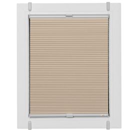 Wabenplissee SUNLINES "One Size Style Honeycomb VD", beige (beige, grau, grau), B:90cm H:100cm, Obermaterial: 85% Polyester, 15% sonstige Fasern, Plissees, Wabenplissee, Zubeh&ouml;rfarbe grau, zum Klemmen